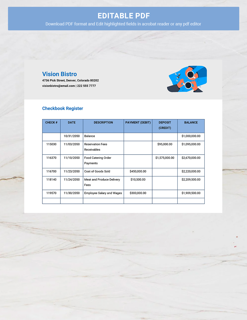 Checkbook Transaction Template - Google Docs, Word | Template.net