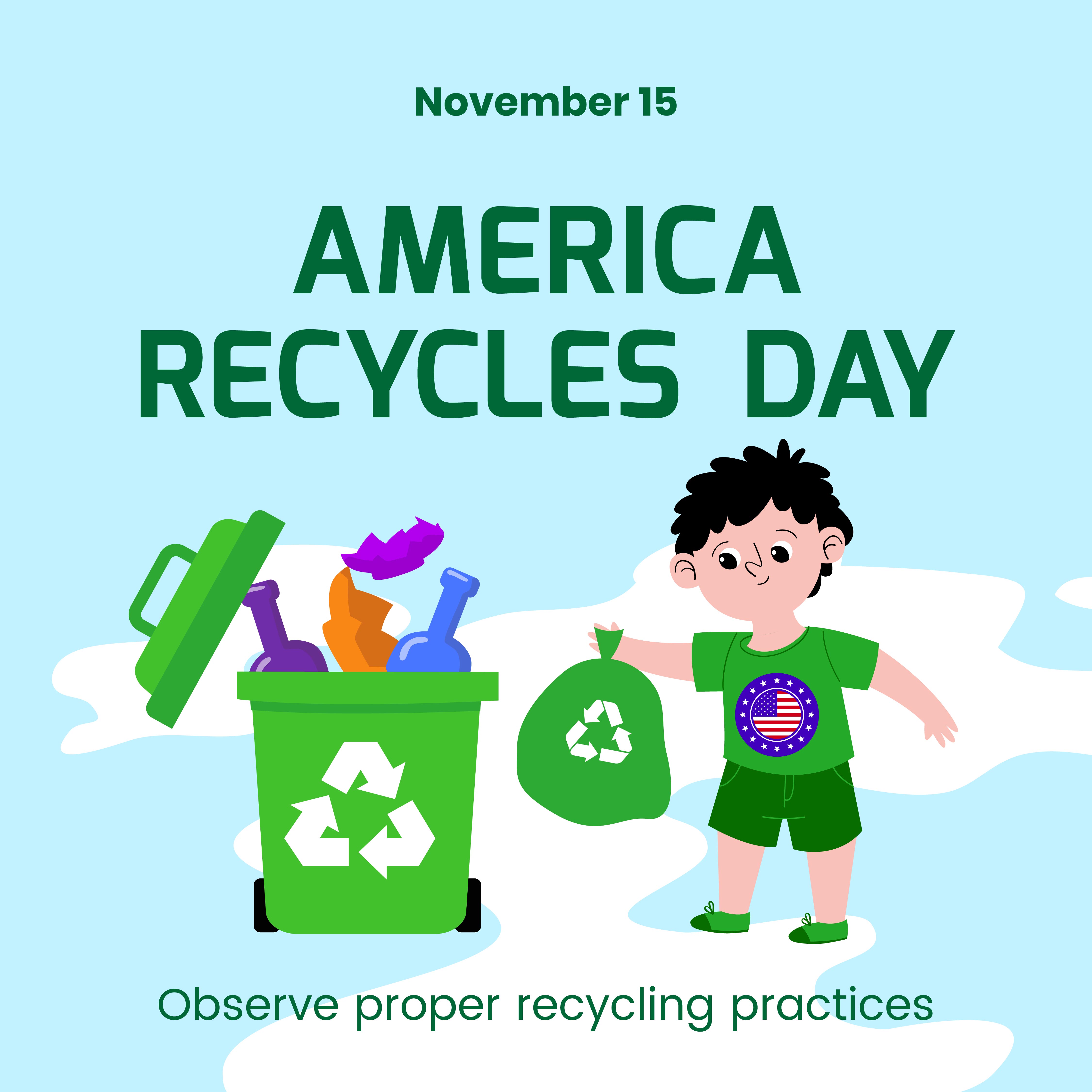 America Recycles Day Flyer Background Template - Edit Online & Download ...
