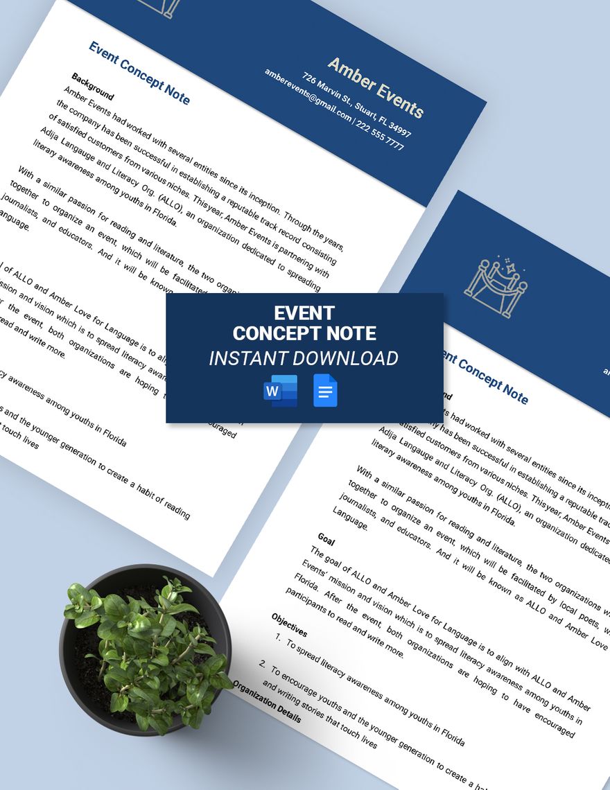 Event Concept Note Template Word Google Docs Template