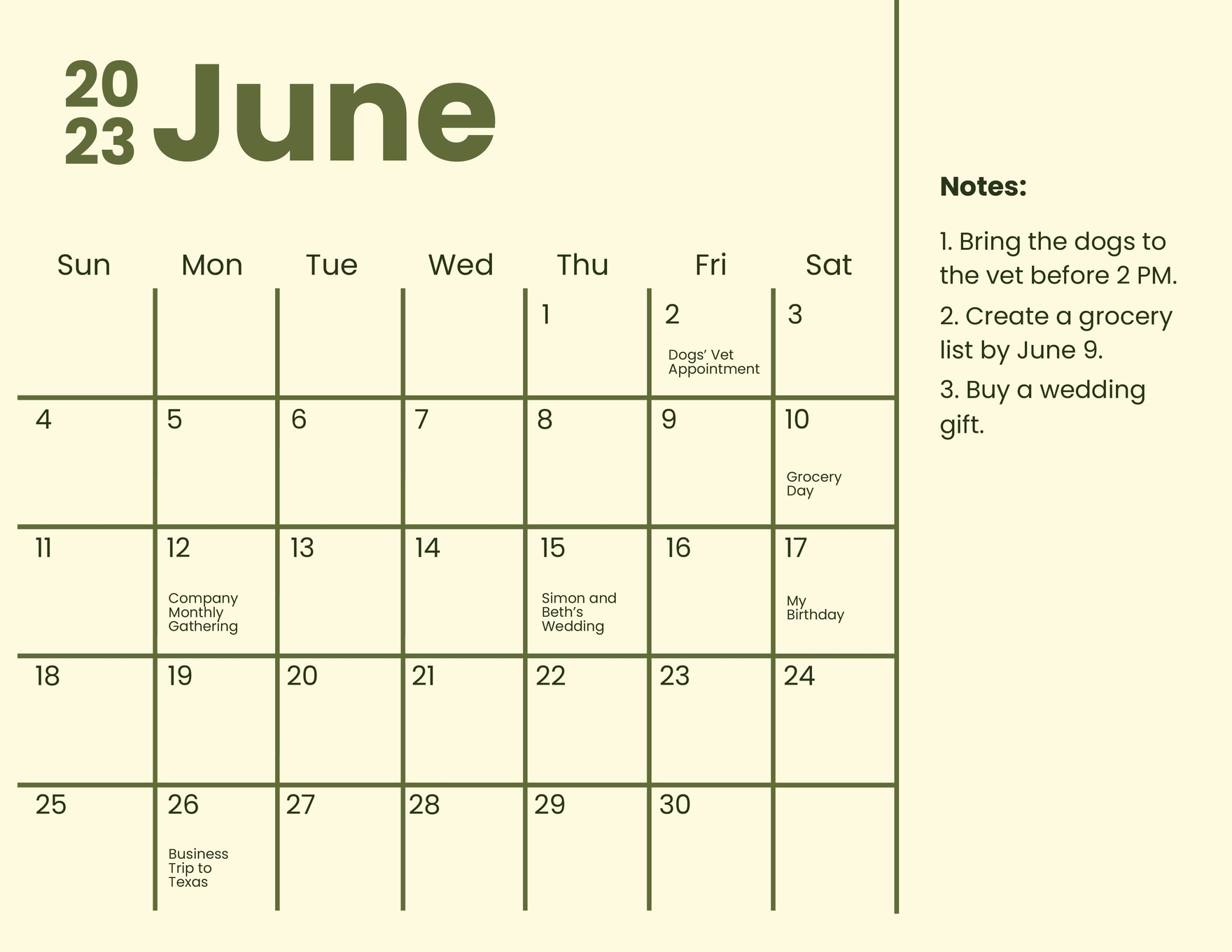 Free Printable June 2023 Calendar Template Google Docs Illustrator 