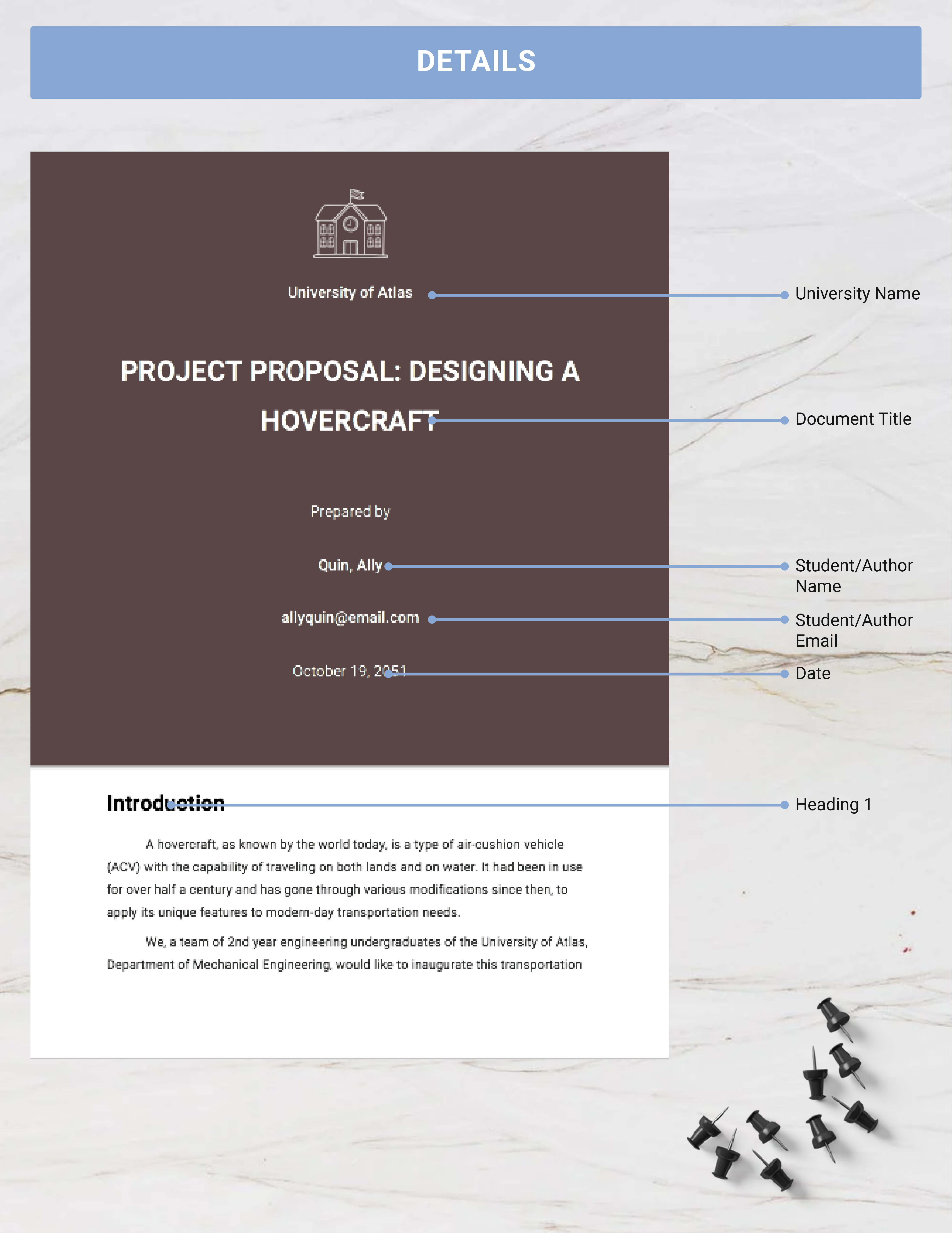 Engineering Student Project Proposal Template Google Docs Word Apple Pages Template
