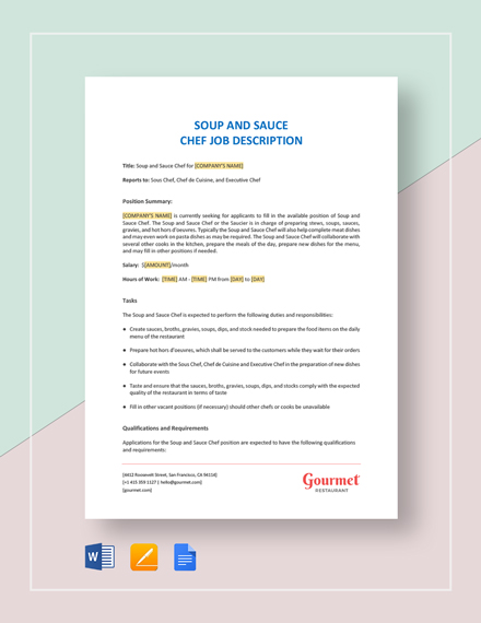 17+ Line Cook Job Description Templates - PDF, DOC