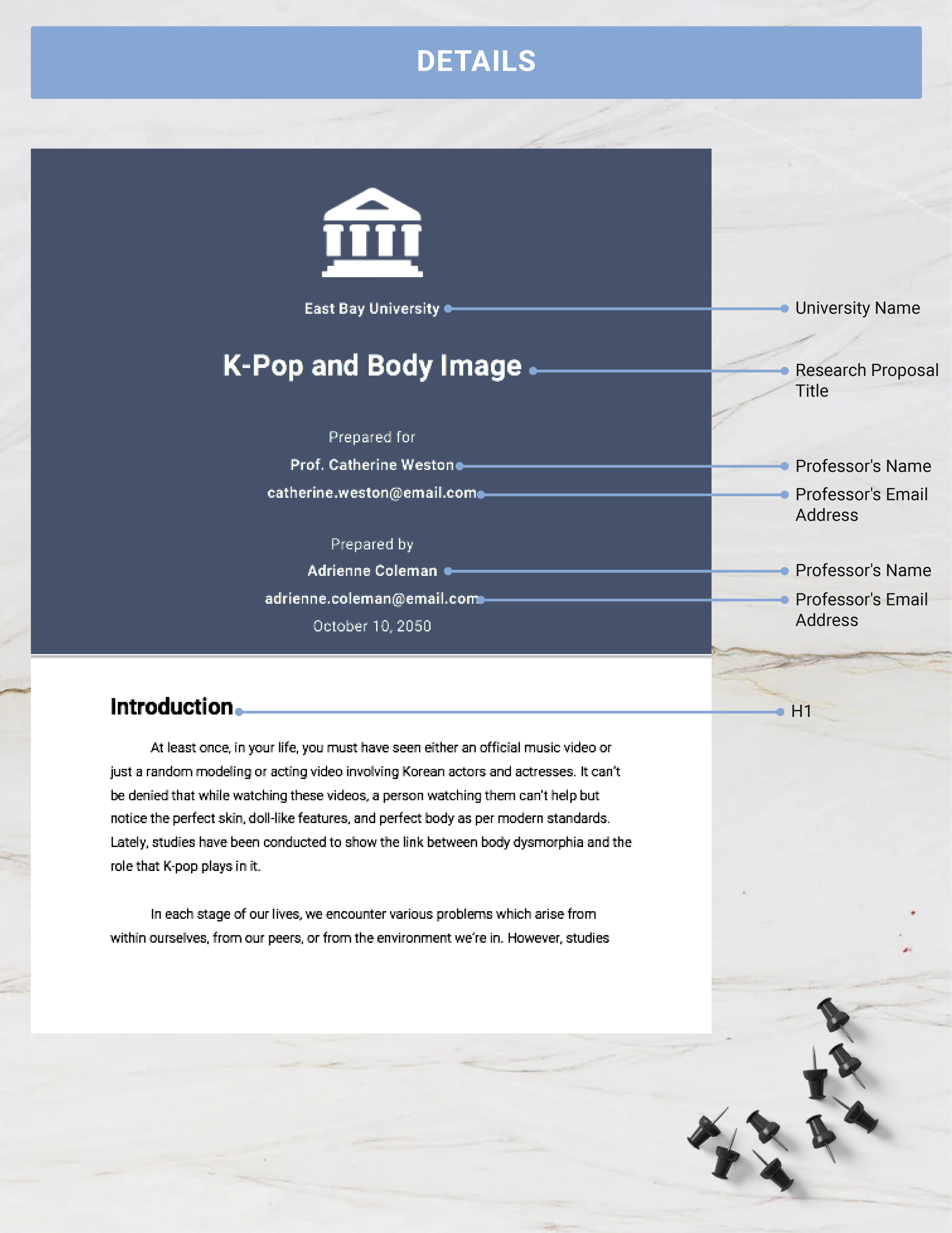 Student Research Project Proposal - Google Docs, Word, Apple Pages