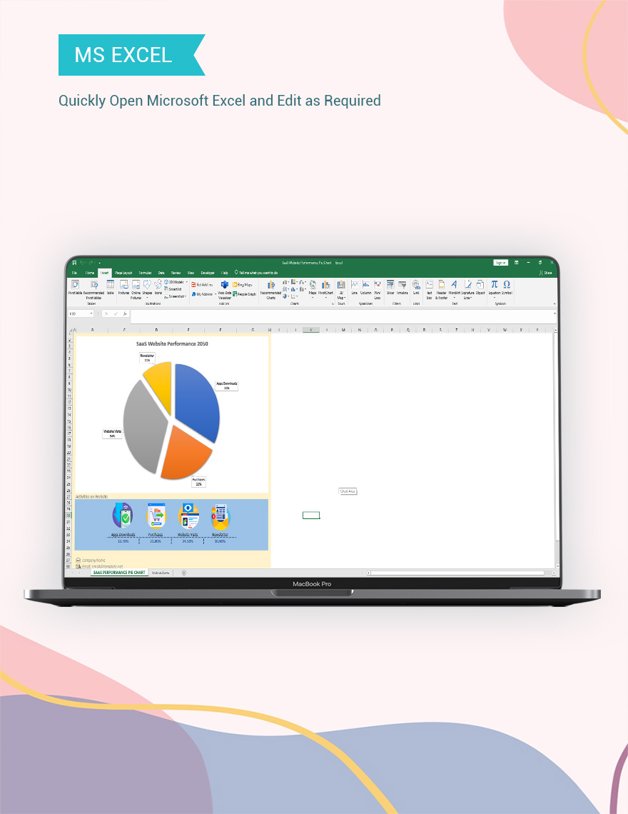 SaaS Website Performance Pie Chart - Google Sheets, Excel | Template.net