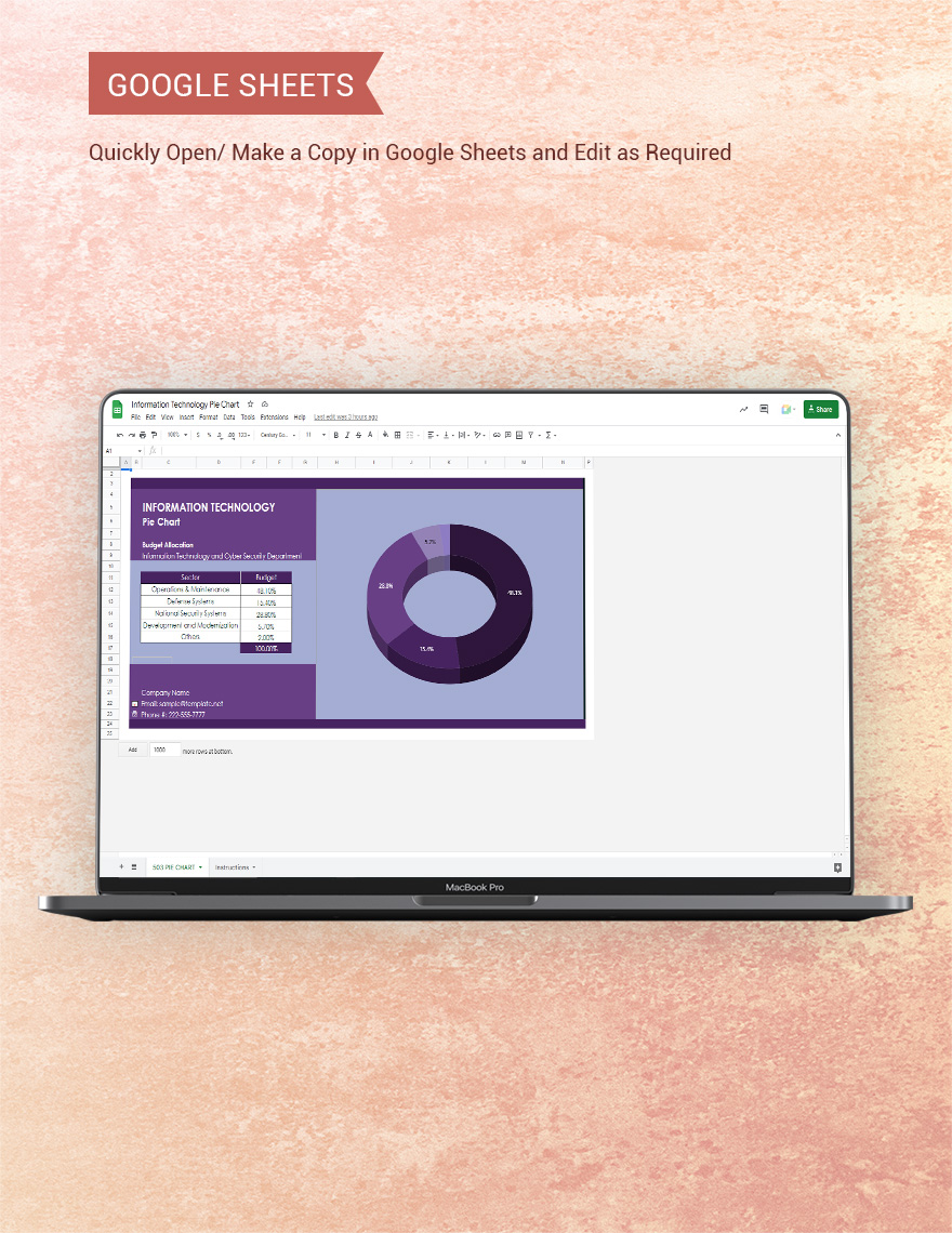 Information Technology Pie Chart - Google Sheets, Excel | Template.net