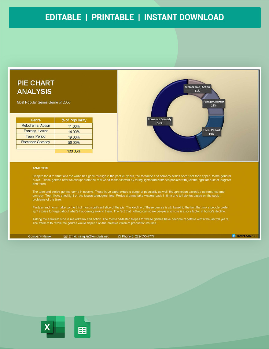 Pie Chart Analysis - Google Sheets, Excel | Template.net