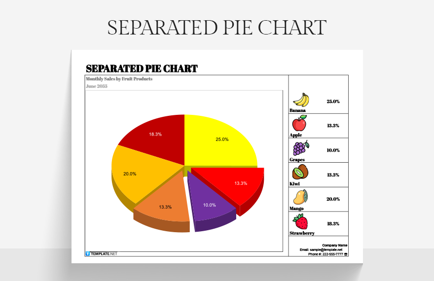 Separated Pie Chart - Google Sheets, Excel | Template.net