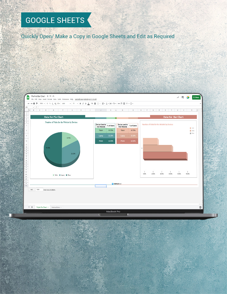 Pie And Bar Chart - Google Sheets, Excel | Template.net