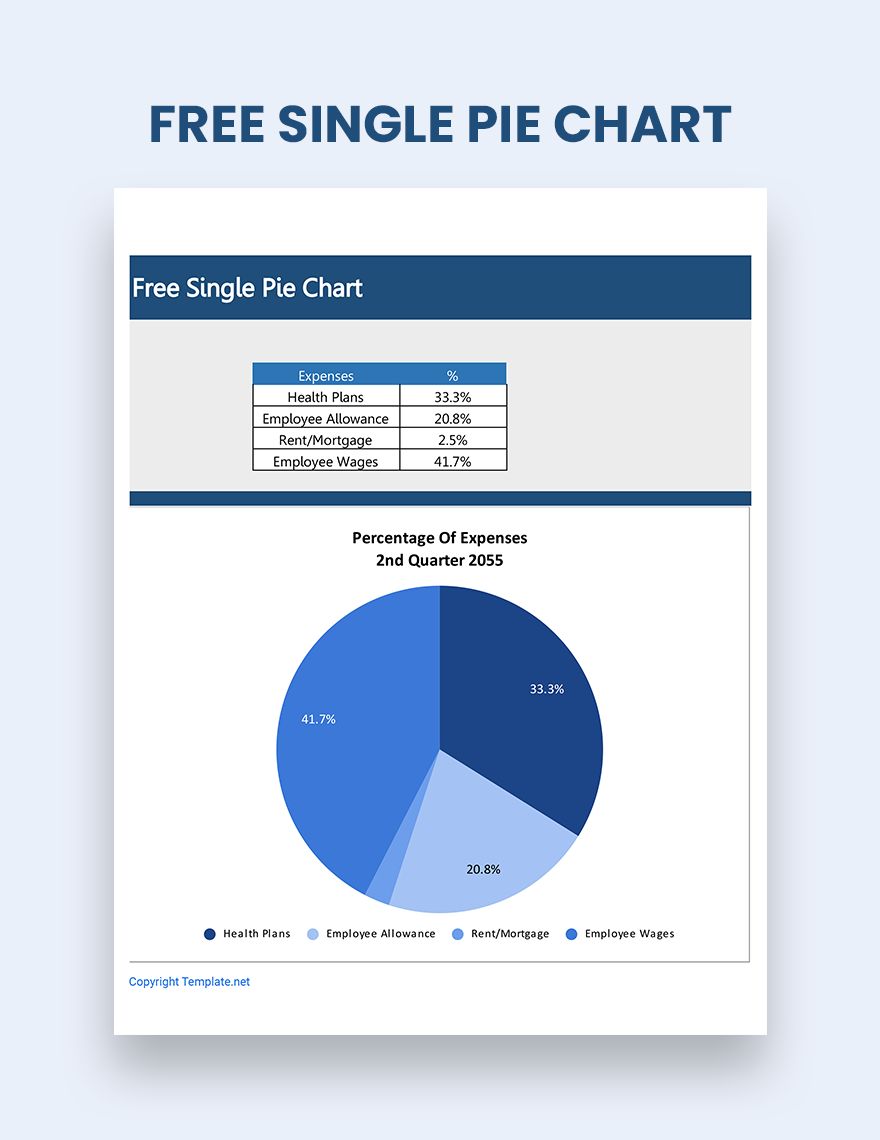 Free Single Pie Chart Google Sheets Excel Template