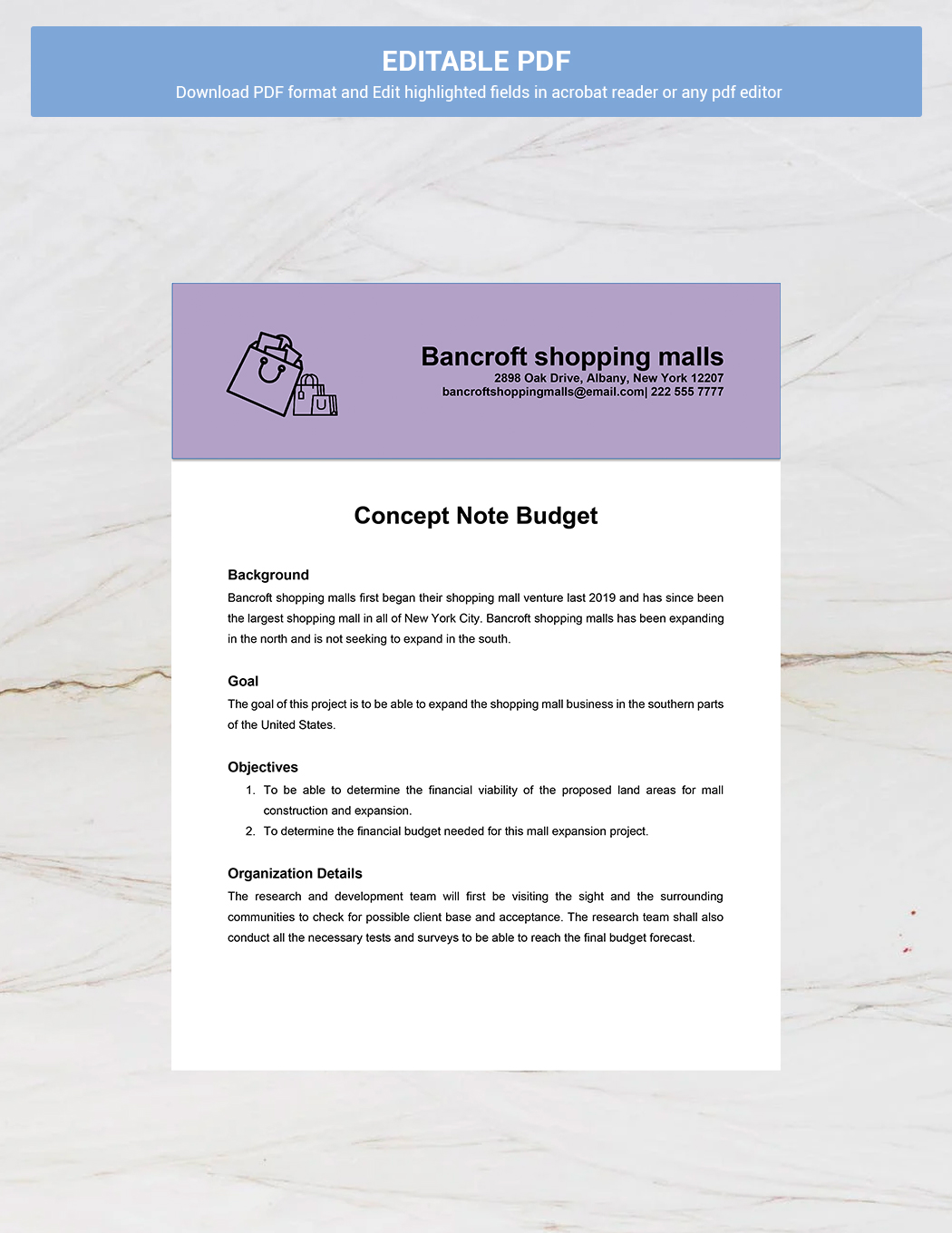 Concept Note Budget Template - Google Docs, Word | Template.net