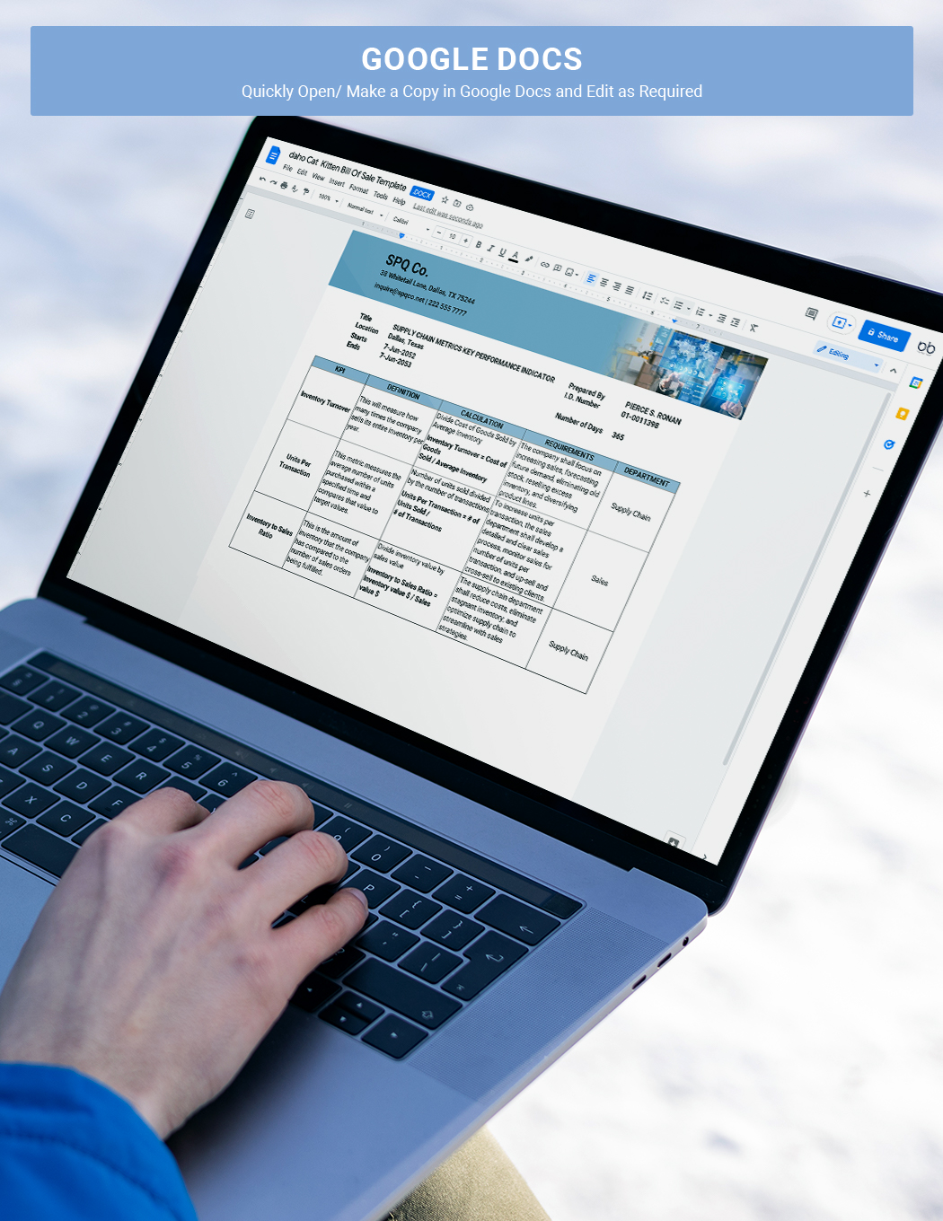 Supply Chain Metrics KPI Template - Google Docs, Word | Template.net