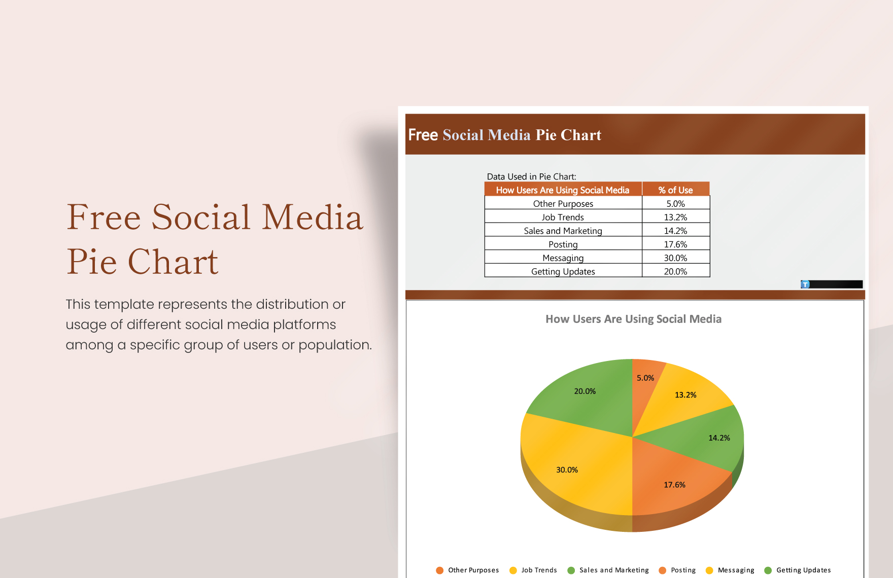Free Social Media Pie Chart Excel Google Sheets Template