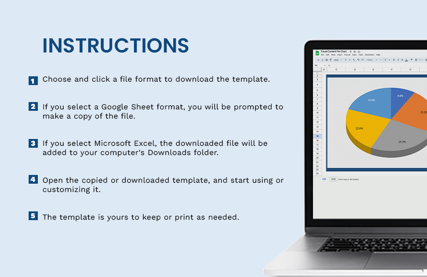 Visual Content Pie Chart - Google Sheets, Excel | Template.net