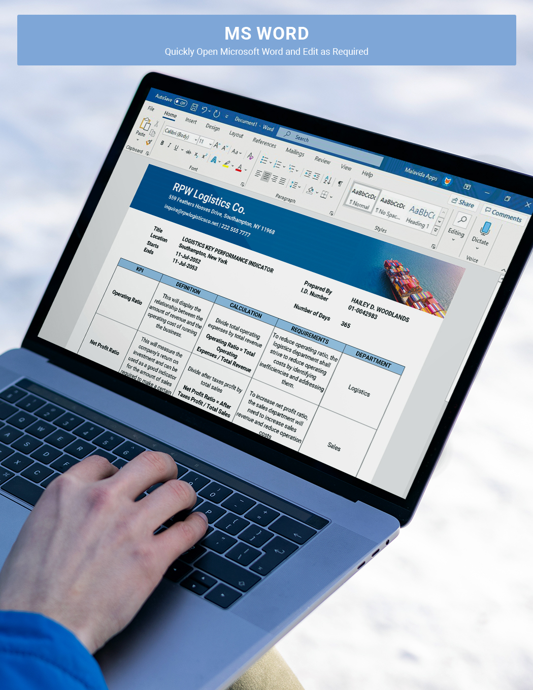 Logistics KPI Template - Google Docs, Word | Template.net