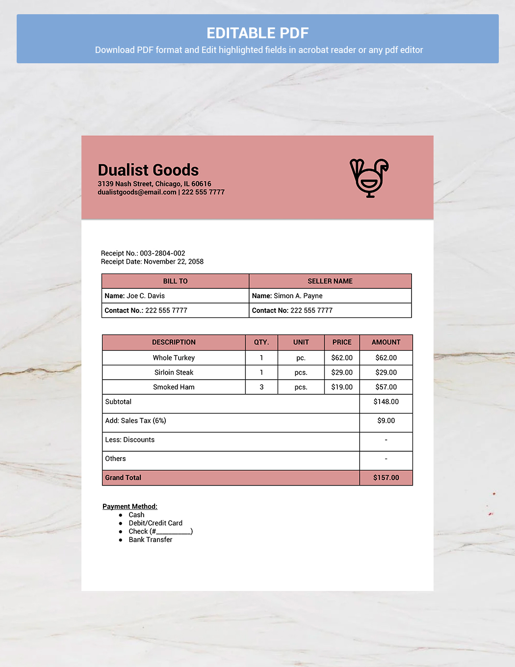 Food Receipt Book Template - Google Docs, Word | Template.net