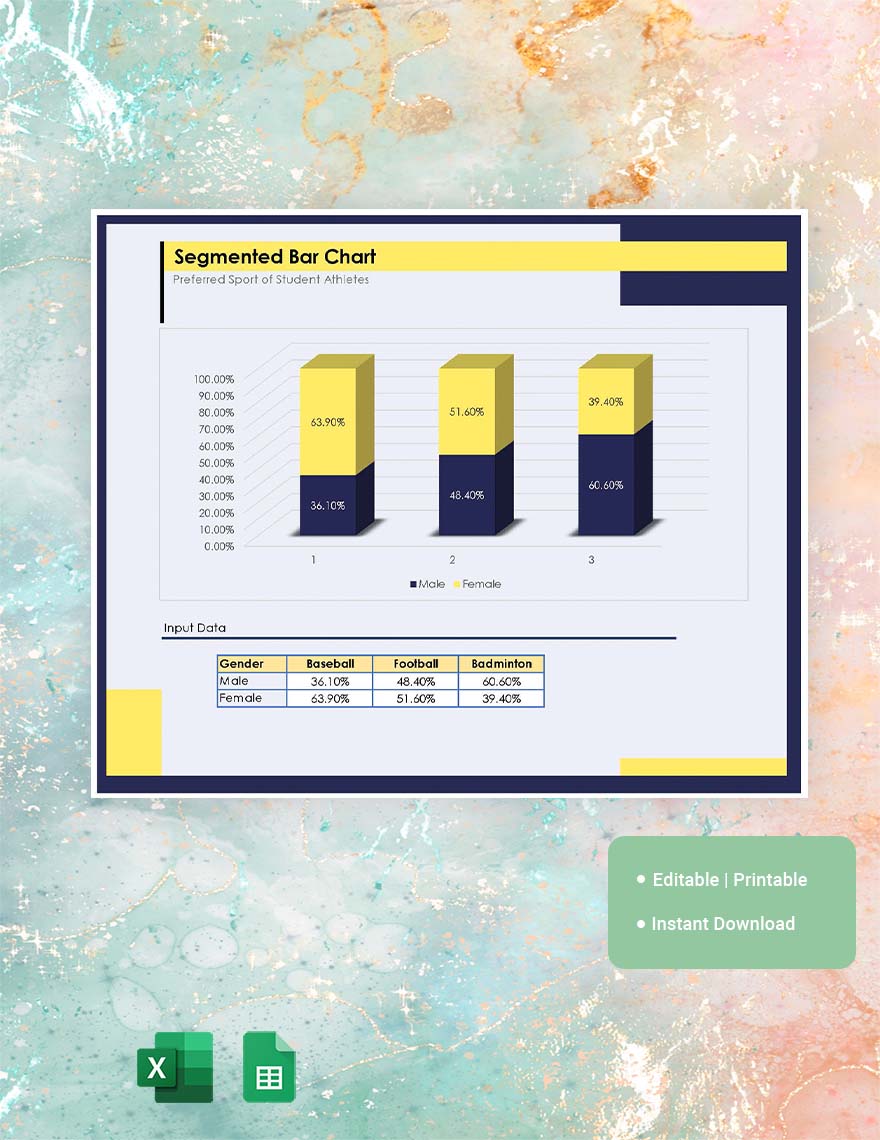 Segmented Bar Chart Google Sheets Excel Template