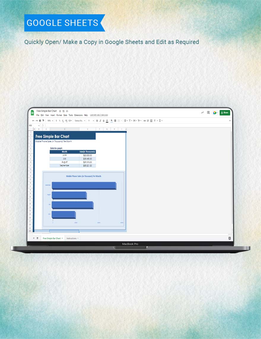 Free Simple Bar Chart - Google Sheets, Excel | Template.net