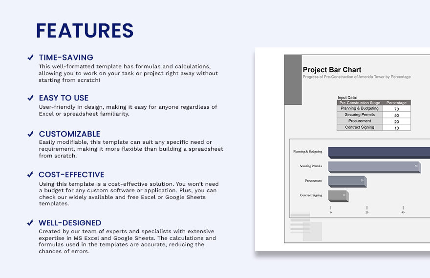 Project Bar Chart - Google Sheets, Excel | Template.net