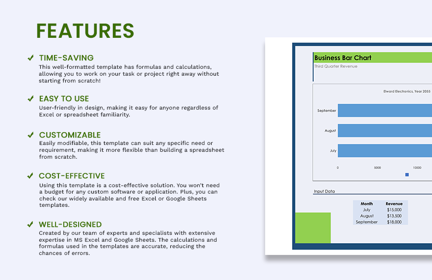 Business Bar Chart - Google Sheets, Excel | Template.net