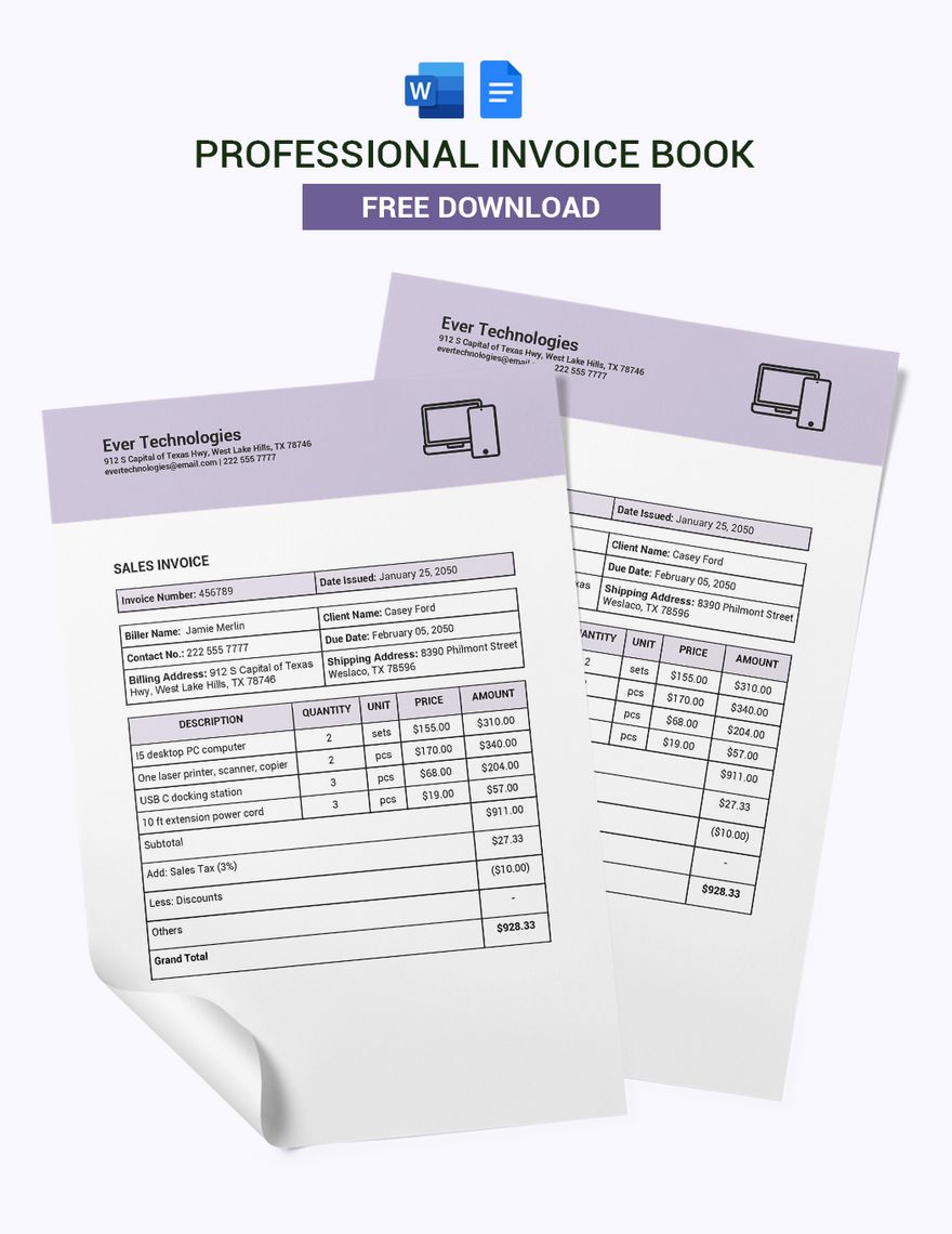 Invoice Book Size Dimension Inches Mm Cms Pixel
