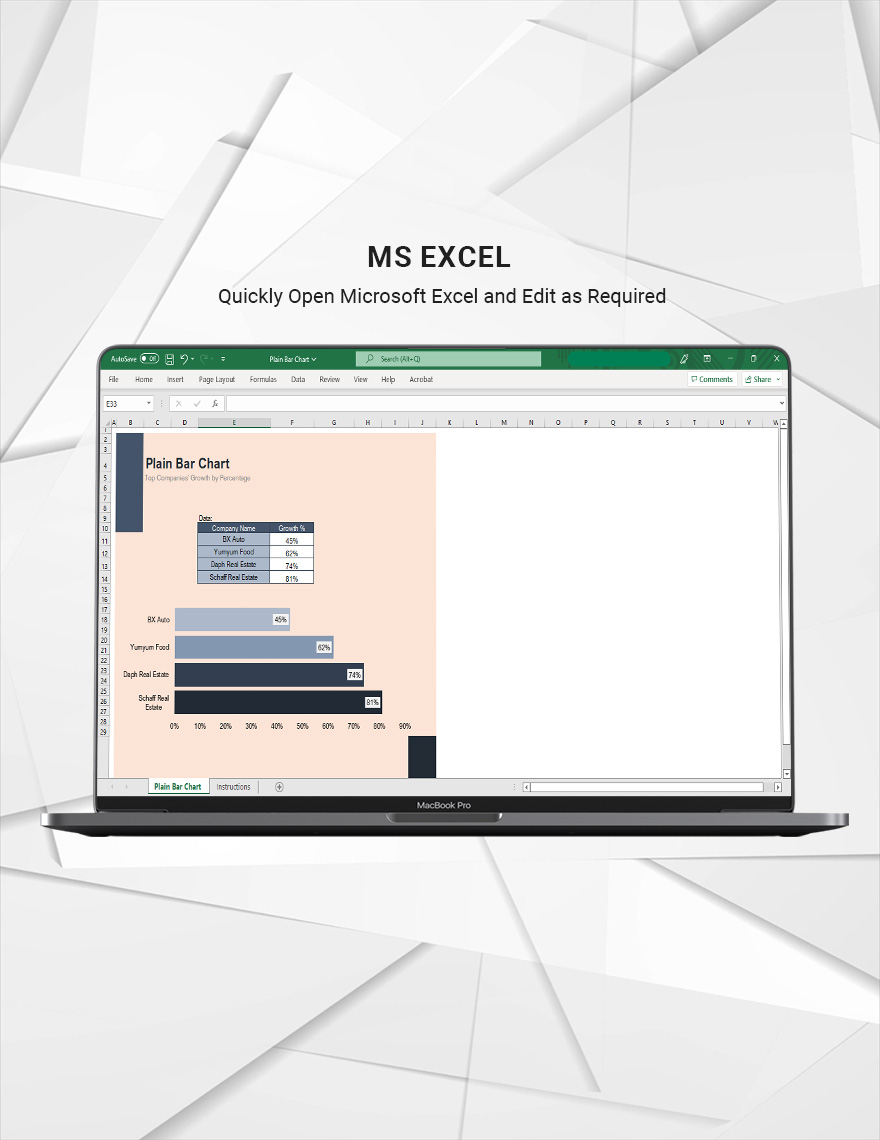 Plain Bar Chart - Google Sheets, Excel | Template.net