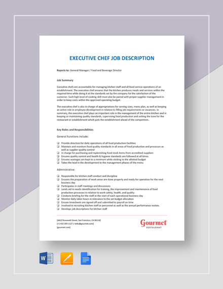 17+ Line Cook Job Description Templates - PDF, DOC