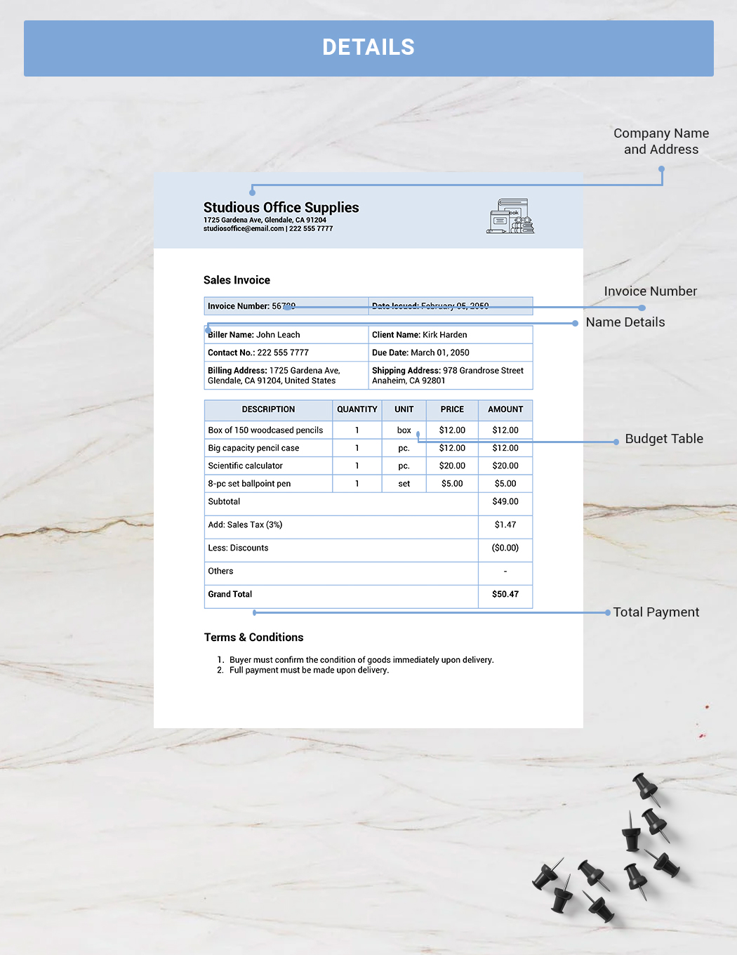 Simple Cash Invoice - Google Docs, Word | Template.net