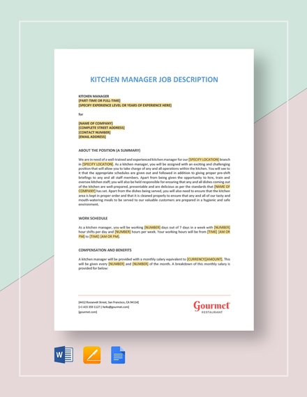 15+ Manager Job Description Templates - PDF, DOC