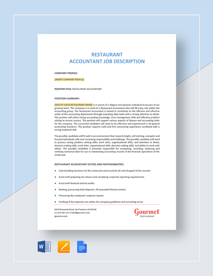 12+ Accountant Job Description Templates - Free Sample, Example, Format ...
