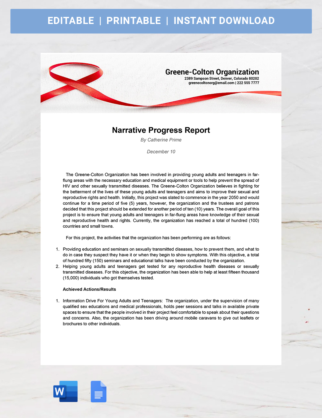 Business Narrative Report Template - Google Docs, Word | Template.net