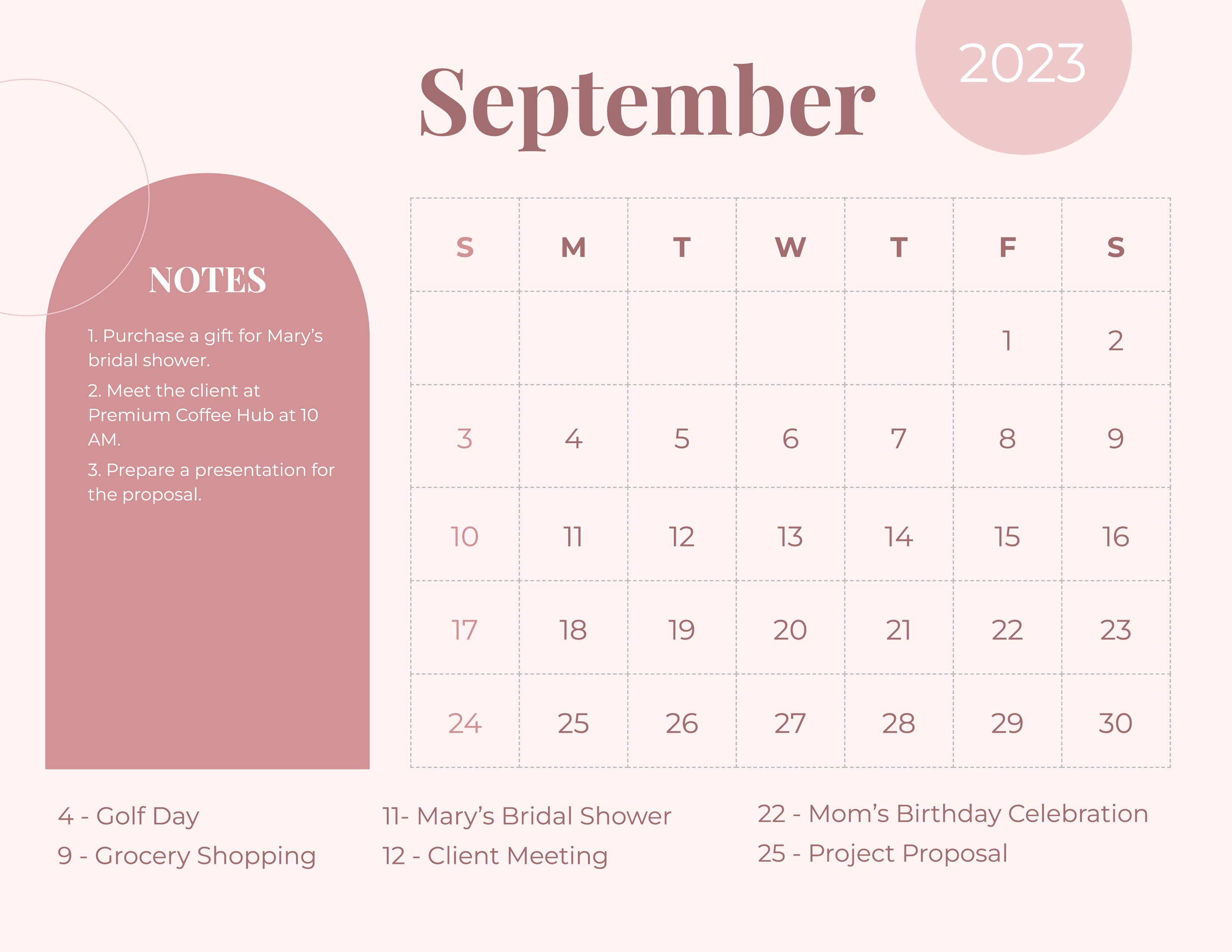 Free Simple September 2023 Calendar Template EPS Google Docs Google 