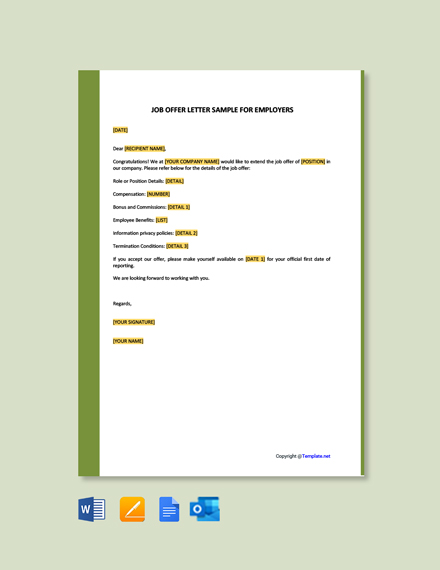 FREE simple Job Offer Template - Word (DOC) | Google Docs | Apple (MAC ...
