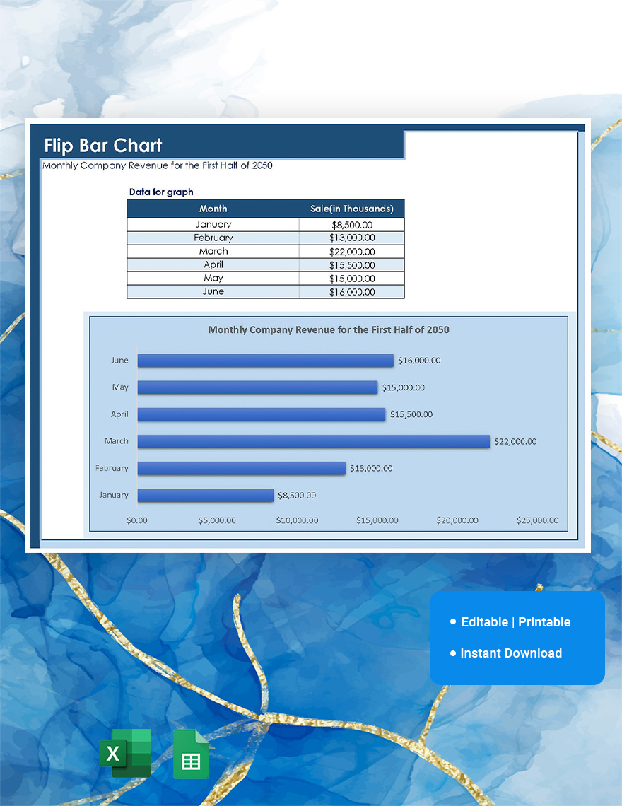 Flip Bar Chart Google Sheets Excel Template
