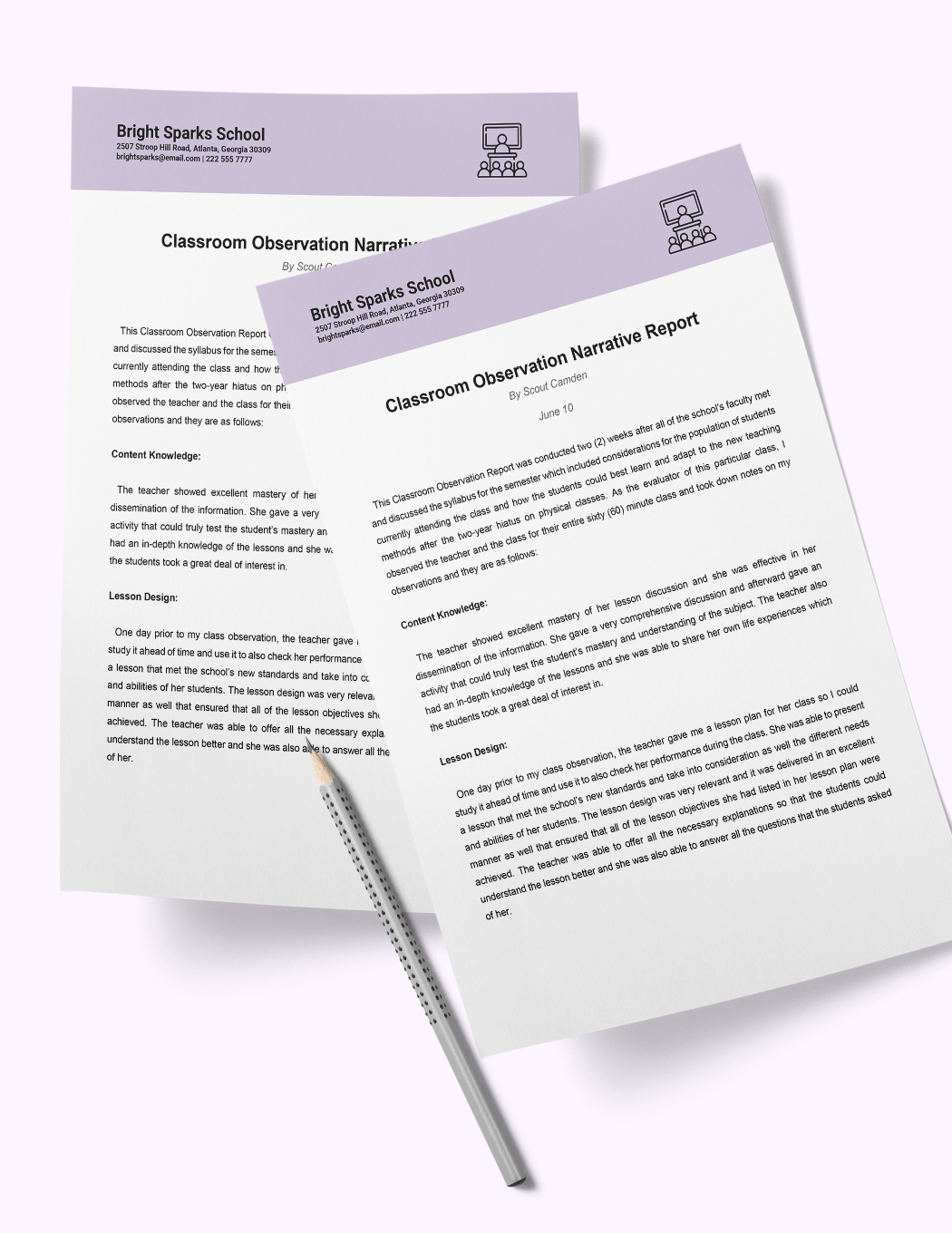 Classroom Observation Narrative Report Template Download In Word Google Docs Template