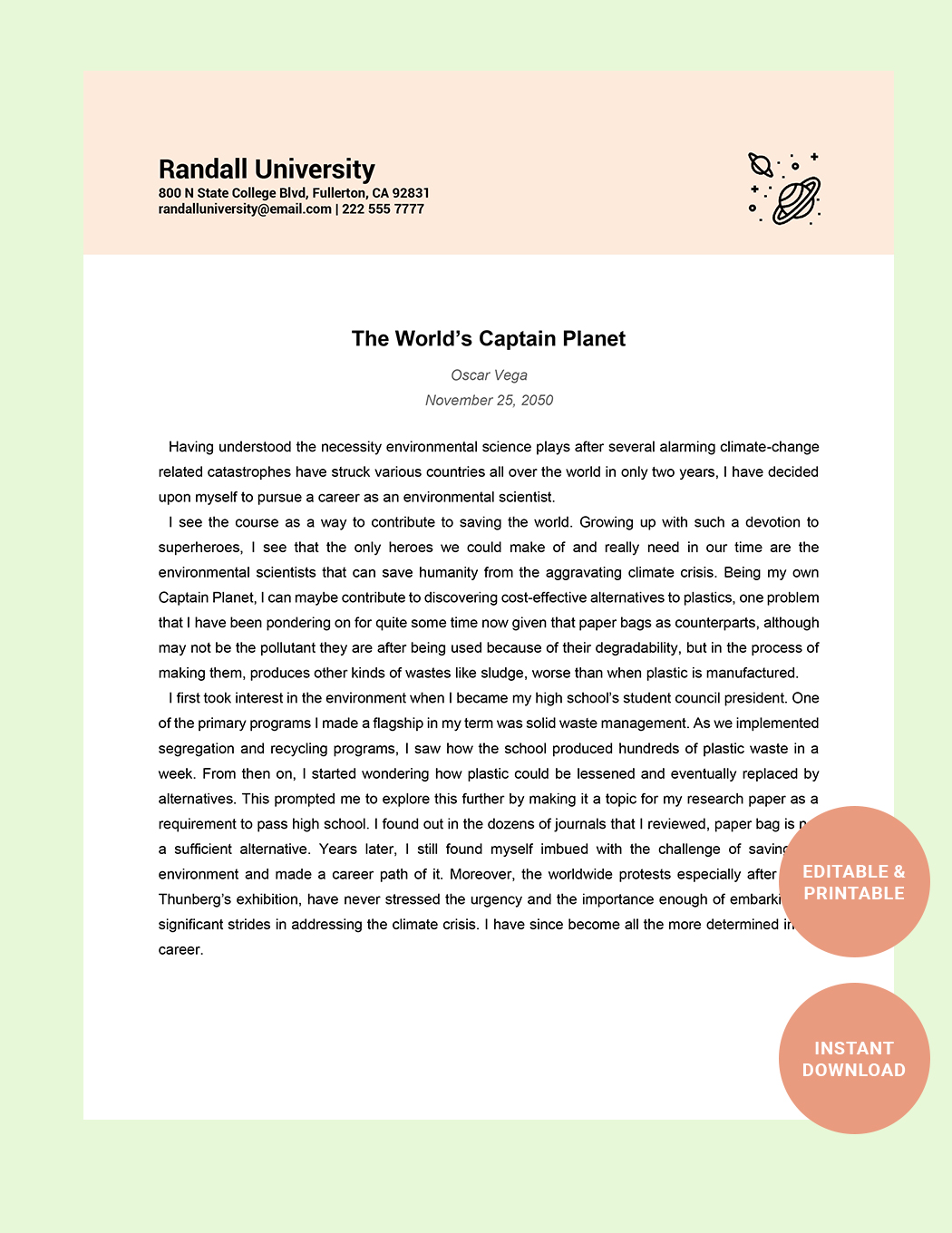 Scholarship Self Introduction Essay Download In Word Google Docs 