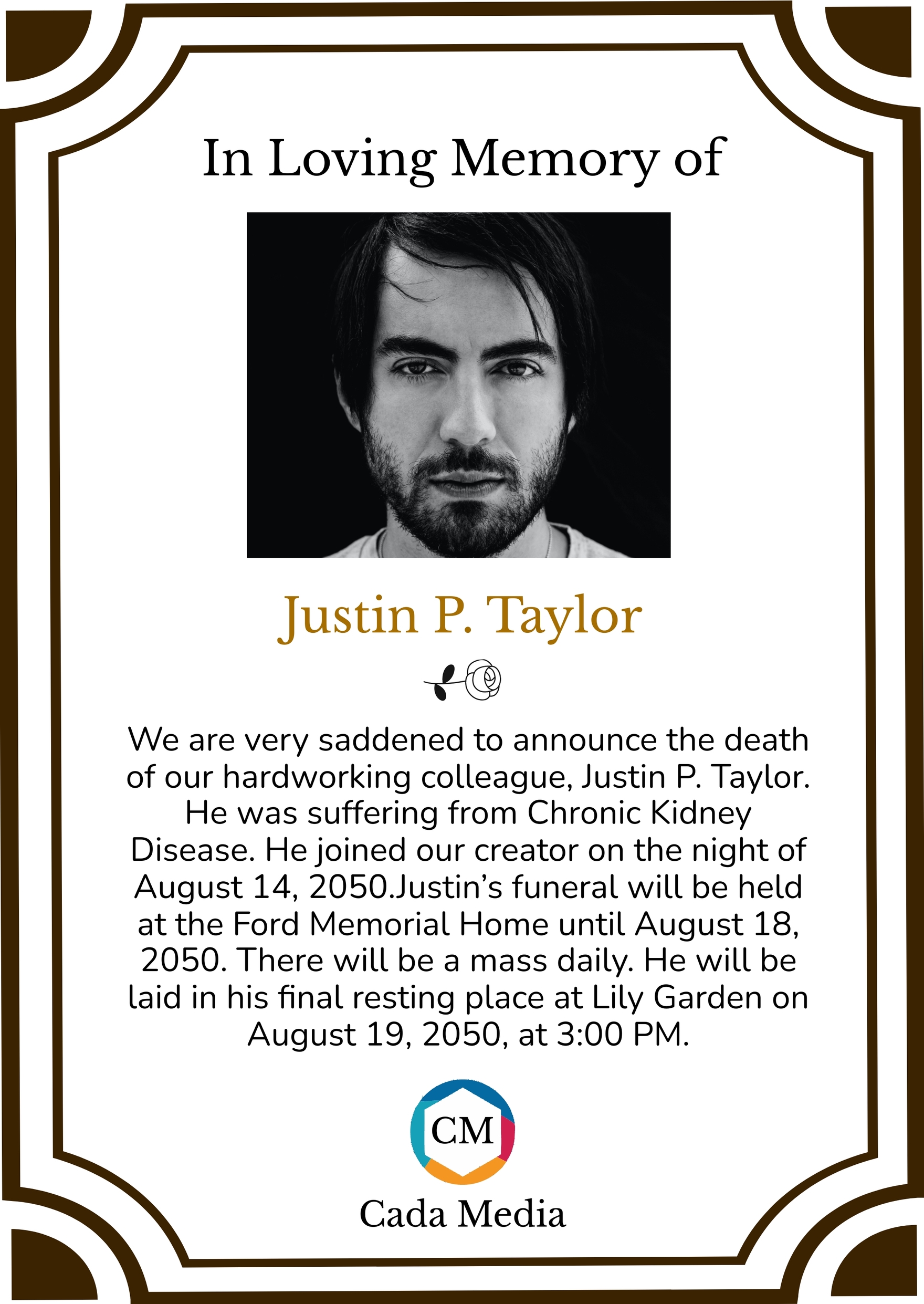 Free Printable Death Announcement Templates To Customize Online