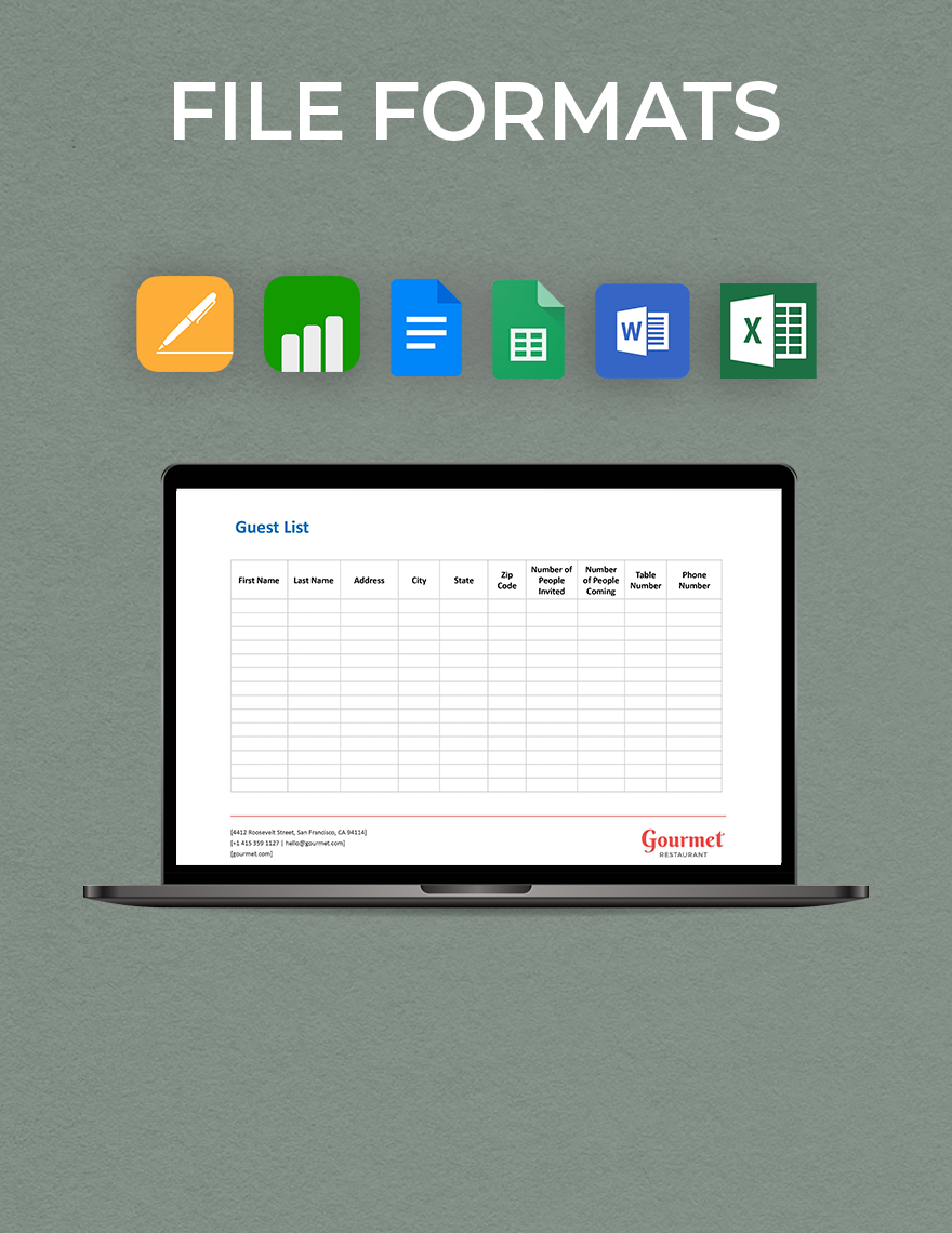 Simple Guest List Template - Download in Word, Google Docs, Excel, Google Sheets, Apple Pages ...