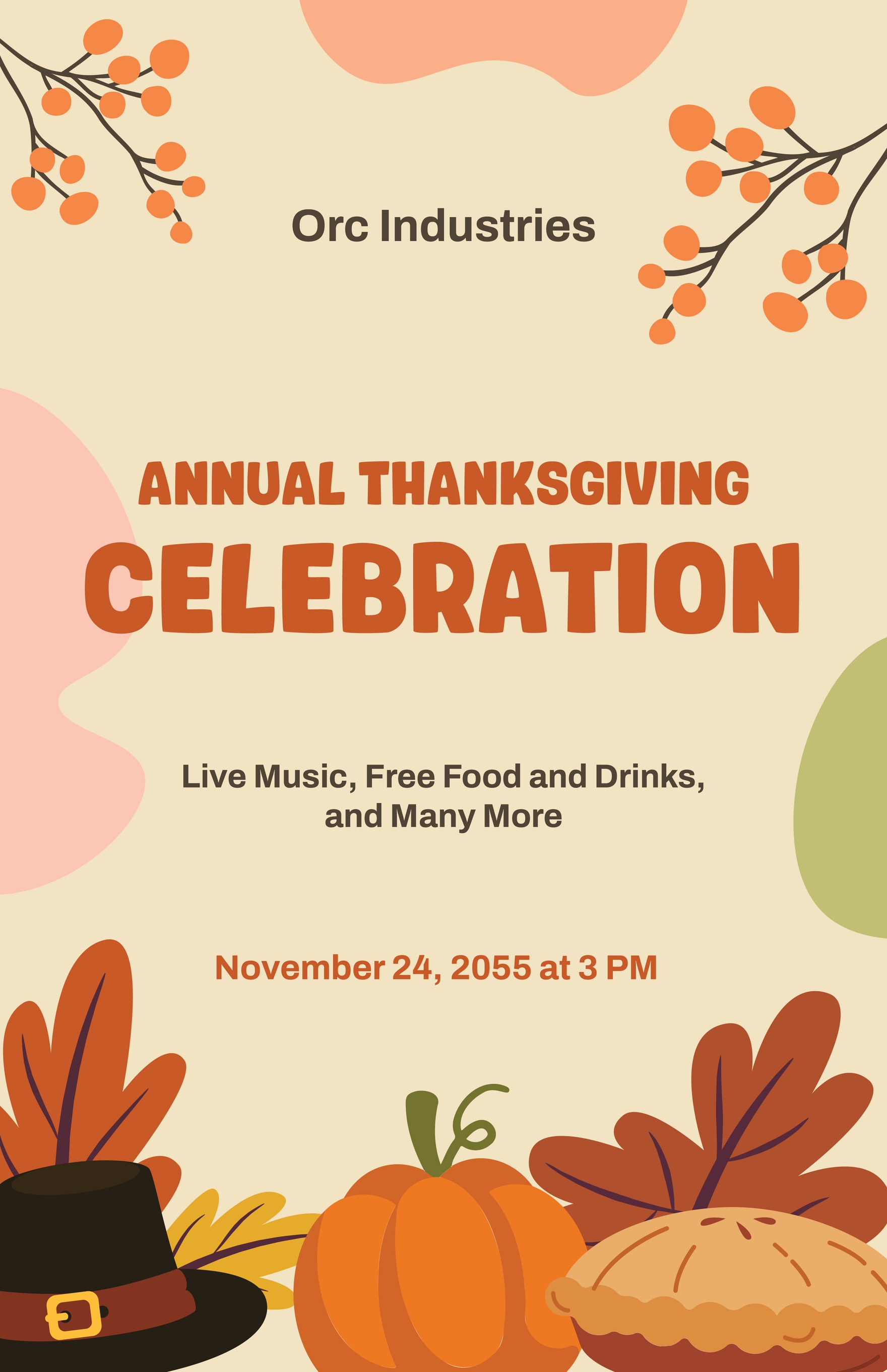 FREE Thanksgiving Day Poster Word Template Download Template
