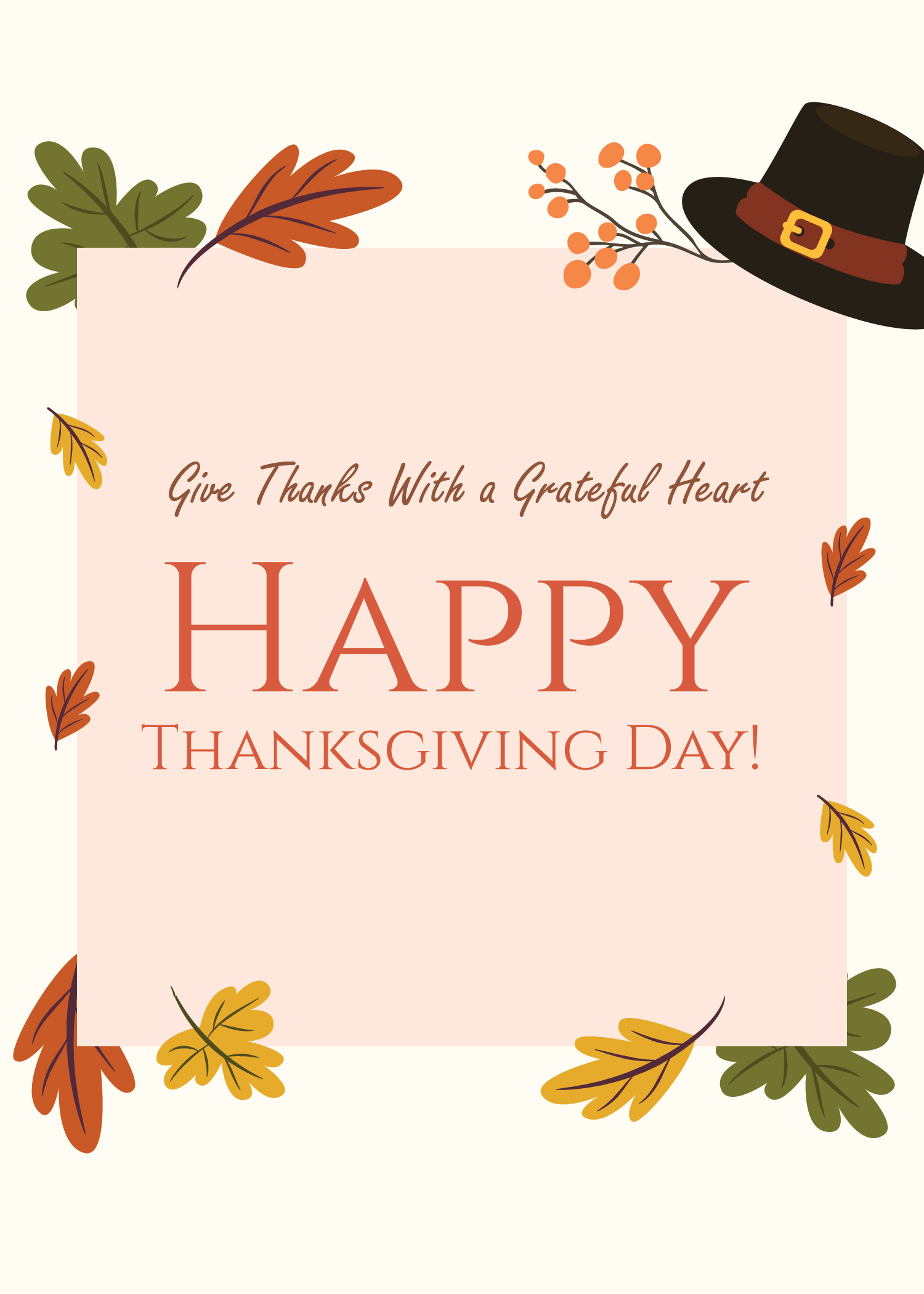 Thanksgiving Day Greeting Card Template - Edit Online & Download ...