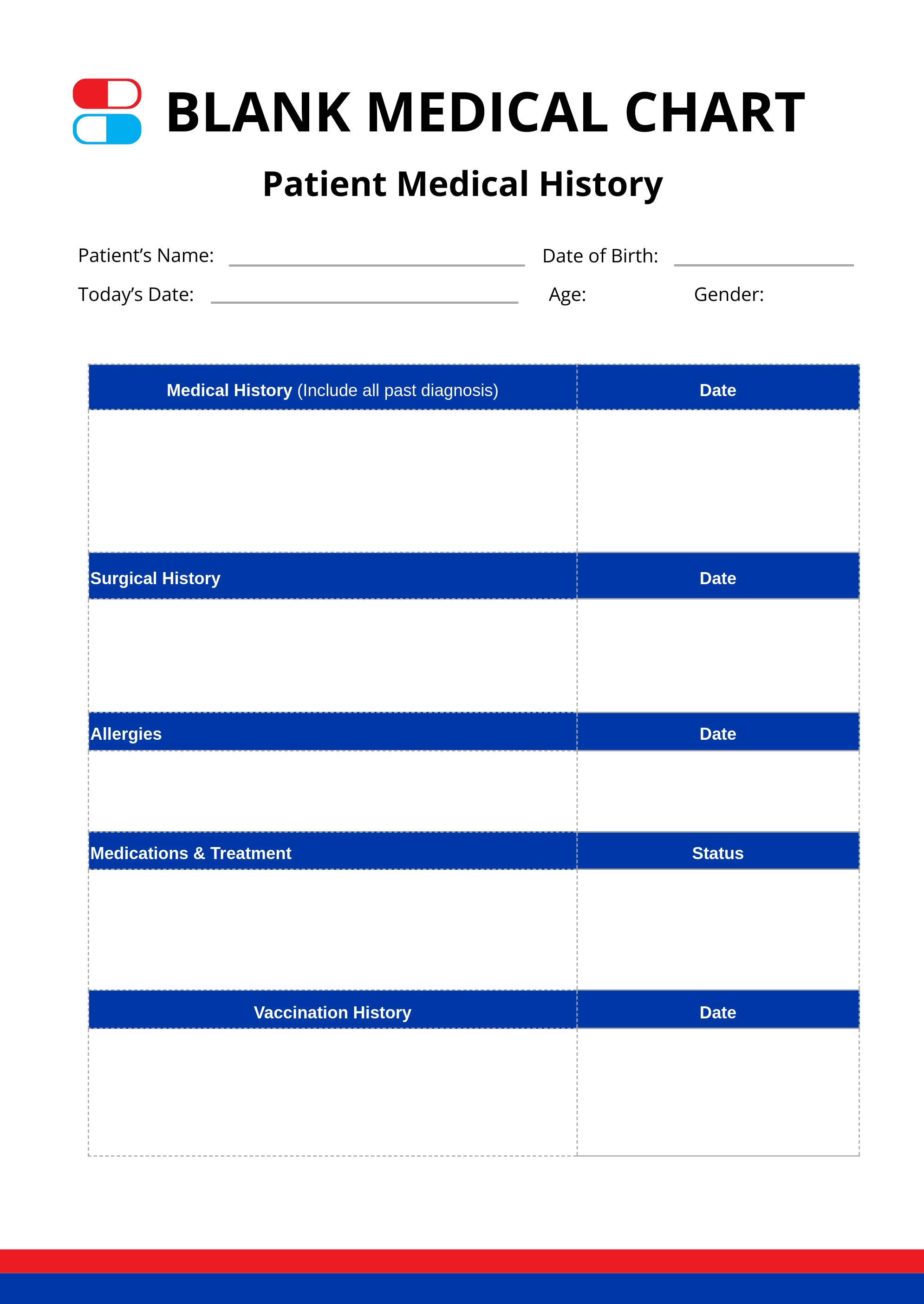Page 2 Editable Medical Chart Templates In PDF To Download