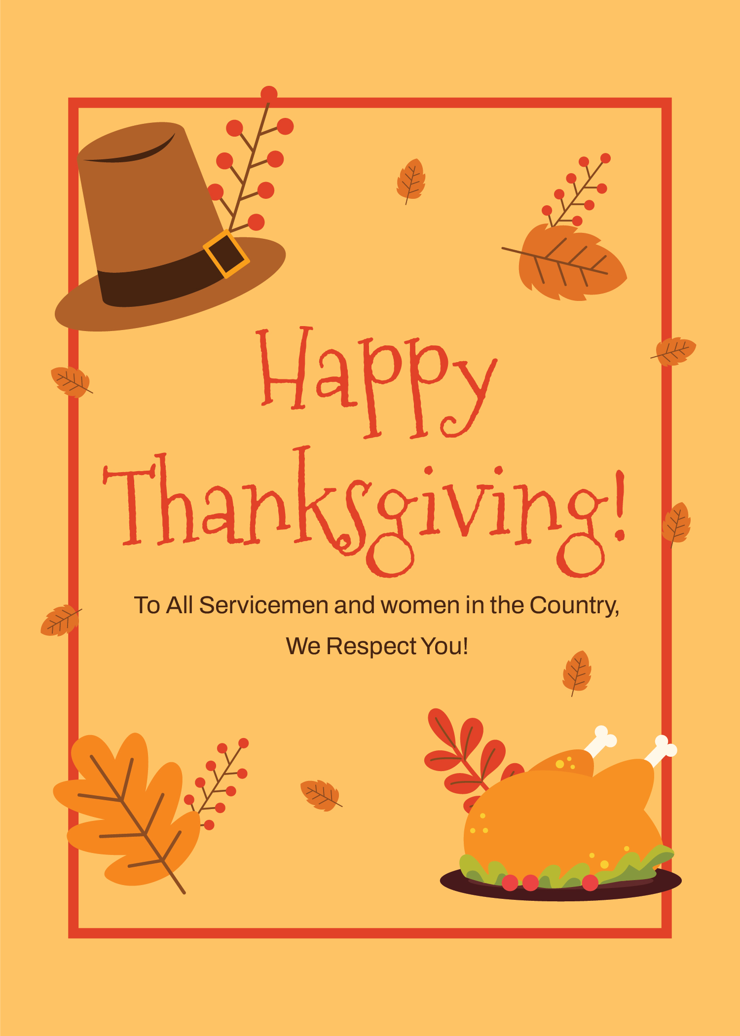 Thanksgiving Day Greeting Card Template - Edit Online & Download ...
