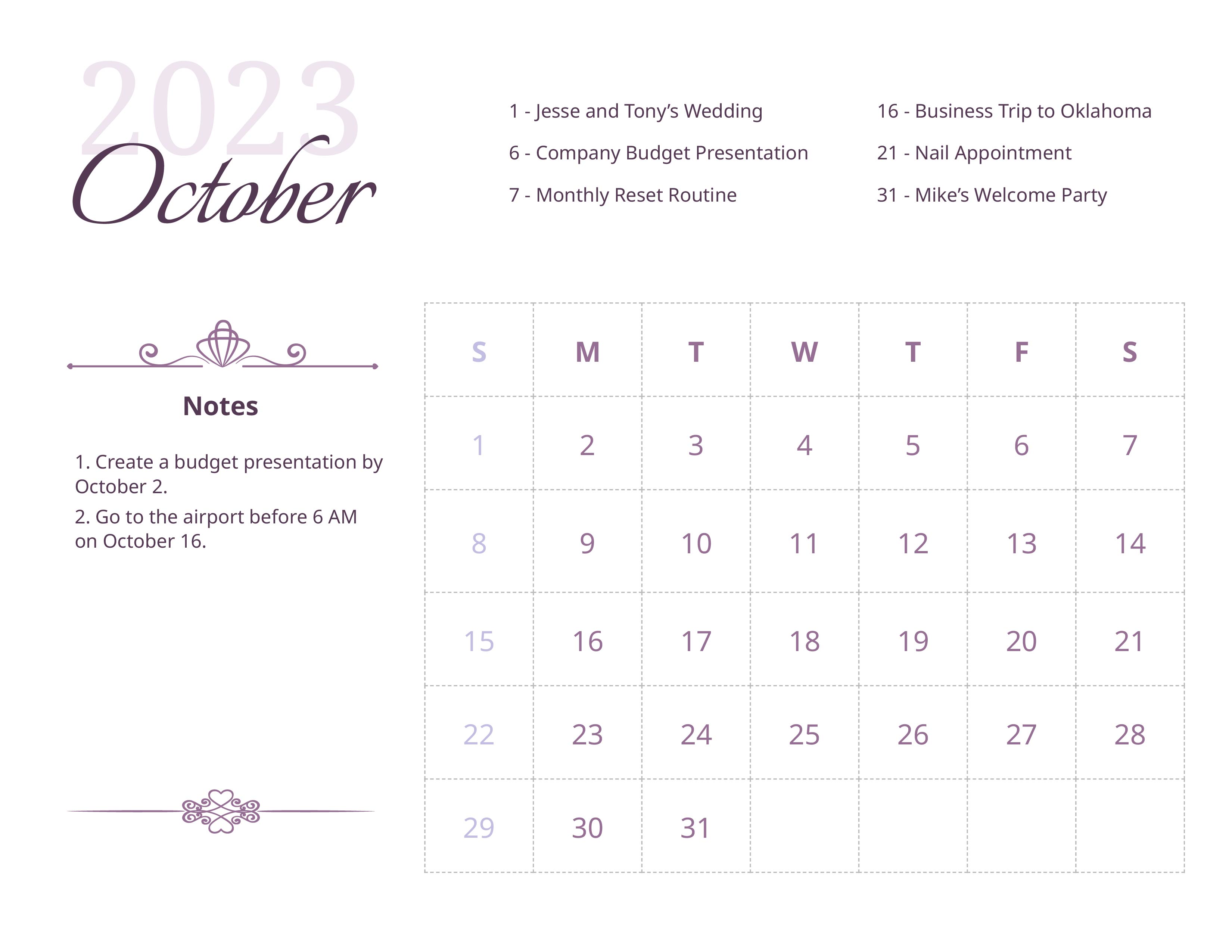 Free Pretty October 2022 Calendar - Download in Word, Illustrator, PSD ...