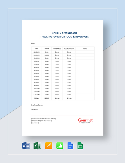 Free Tip Declaration and Tip Out Worksheet Template