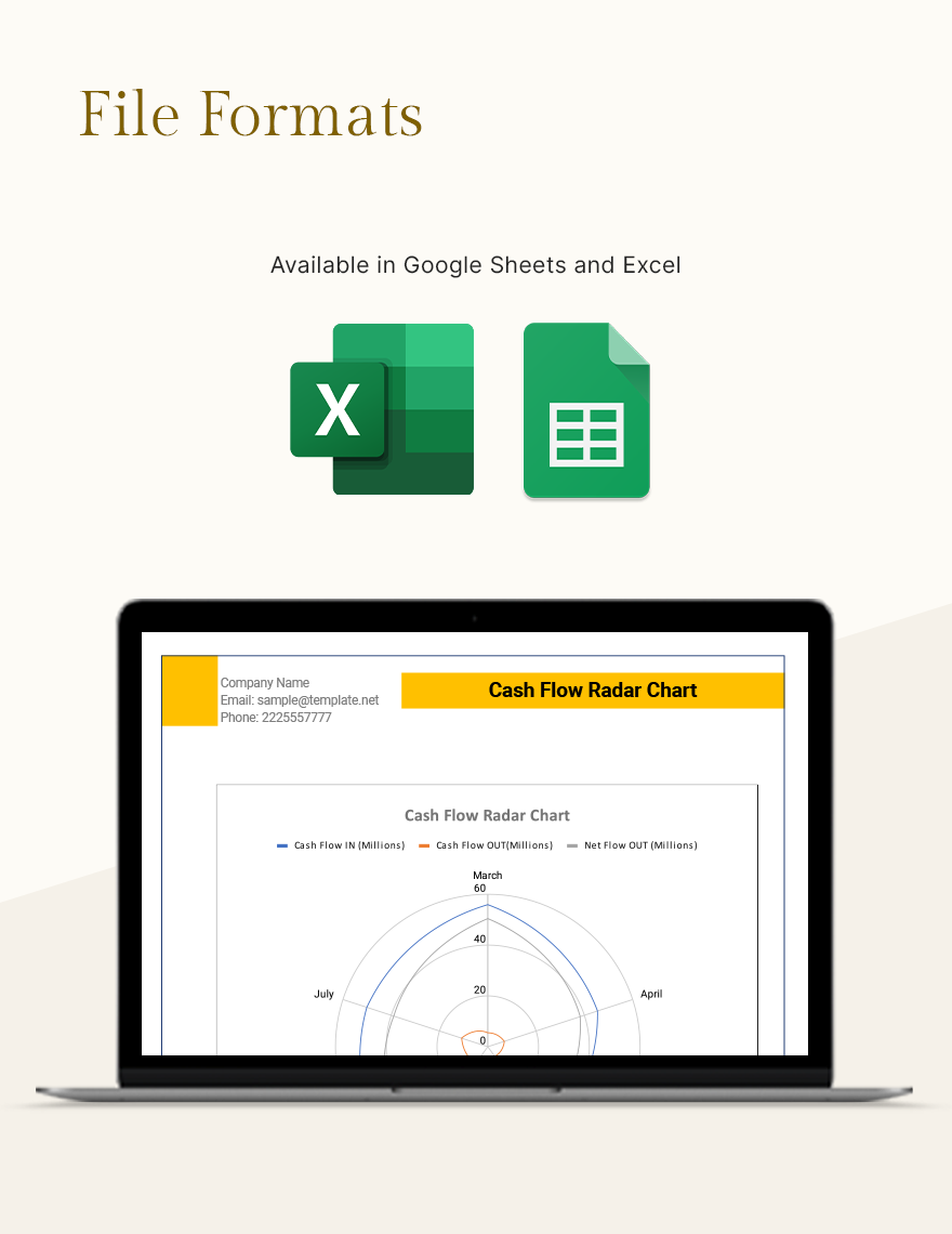 Cash Flow Radar Chart - Google Sheets, Excel | Template.net