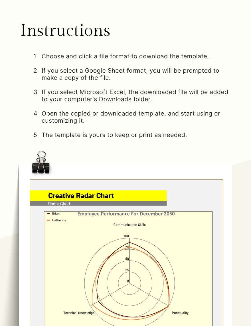 Creative Radar Chart - Google Sheets, Excel | Template.net