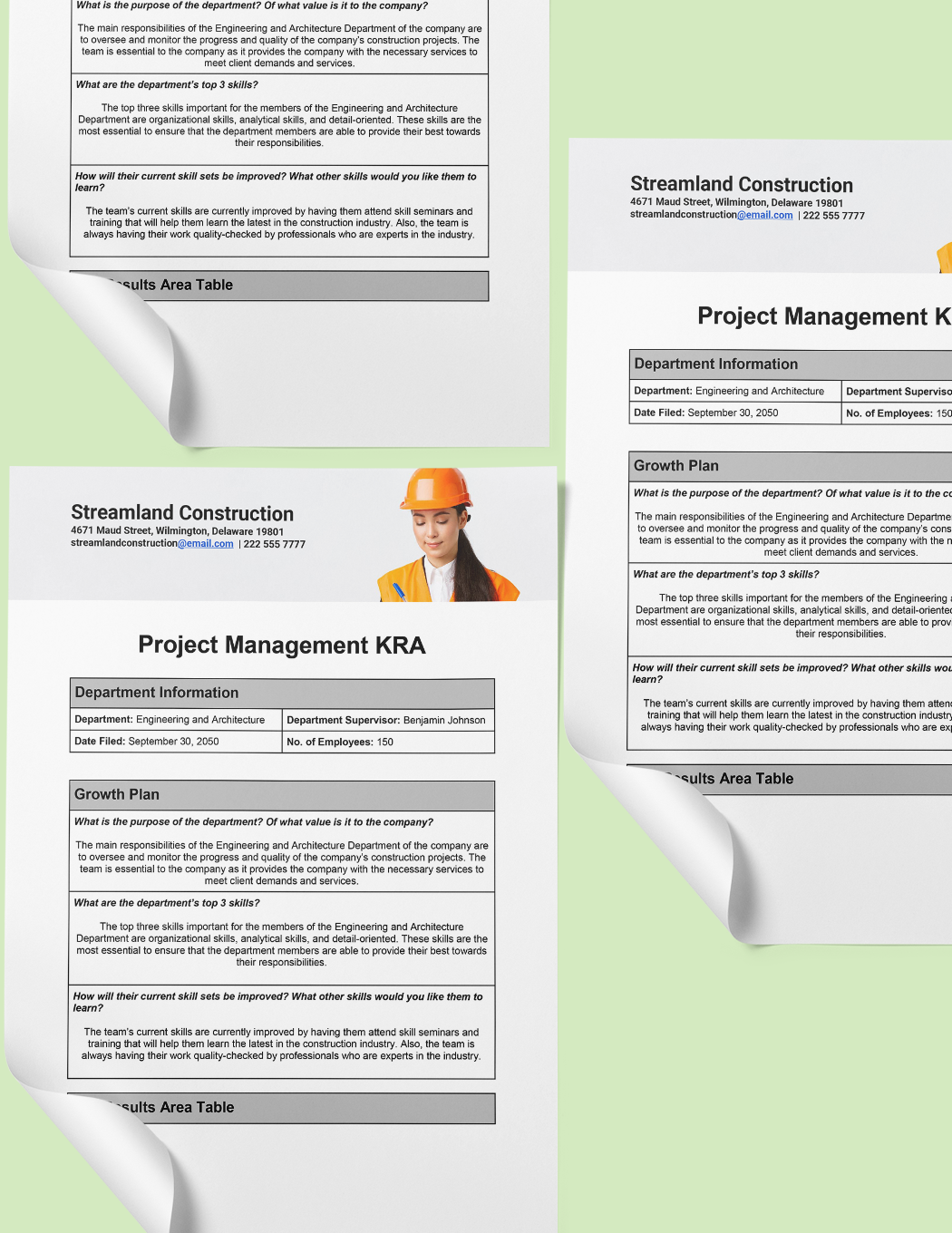 Project Management KRA Template Google Docs Word Apple Pages Template