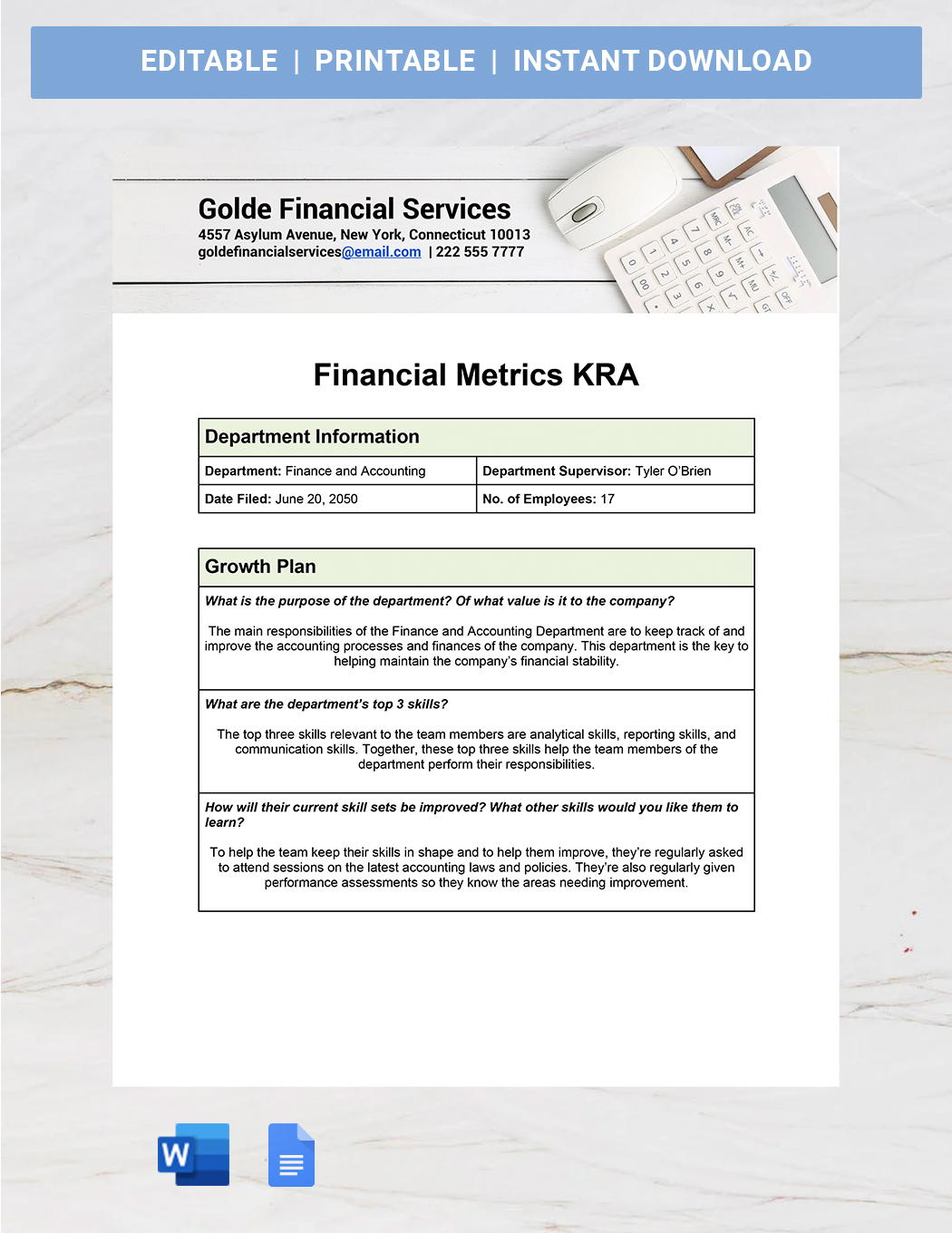 IT KRA Template - Google Docs, Word | Template.net