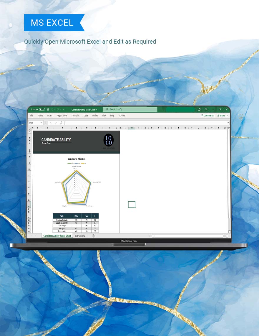 Candidate Ability Radar Chart - Google Sheets, Excel | Template.net