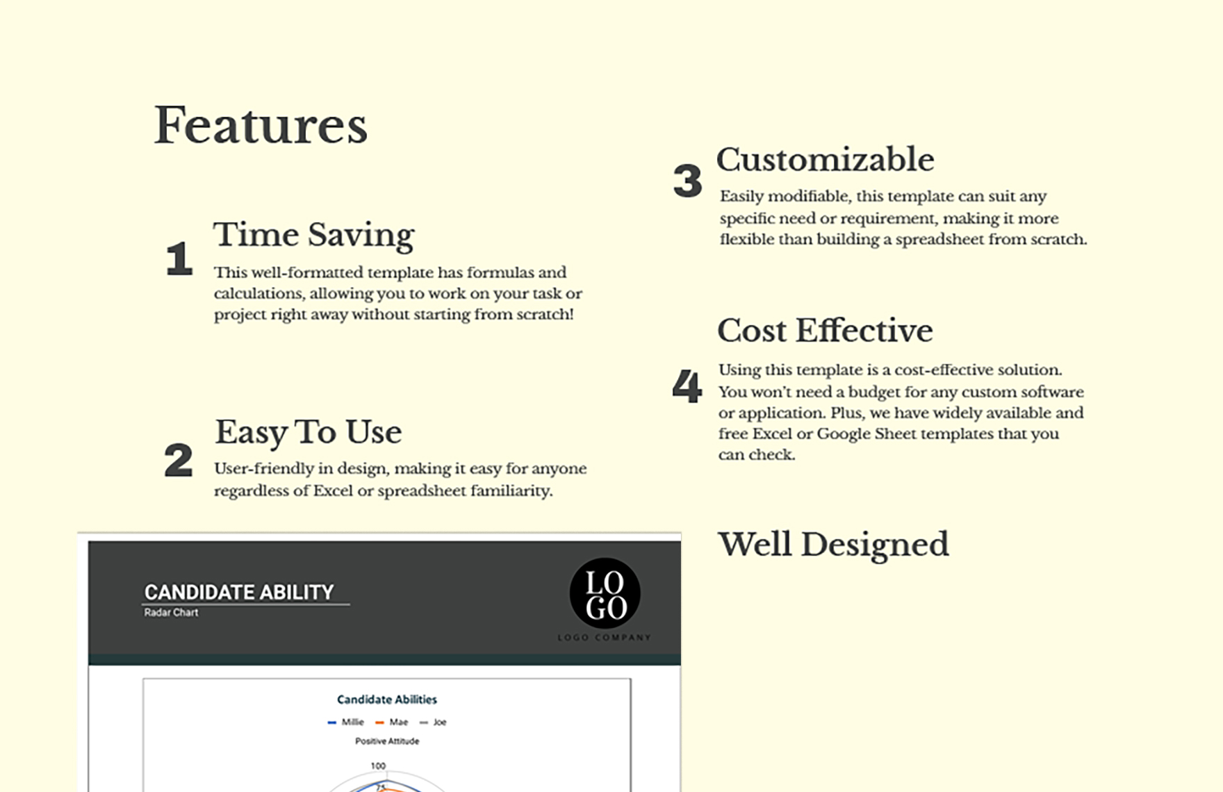 Free Candidate Ability Radar Chart - Download in Excel, Google Sheets ...