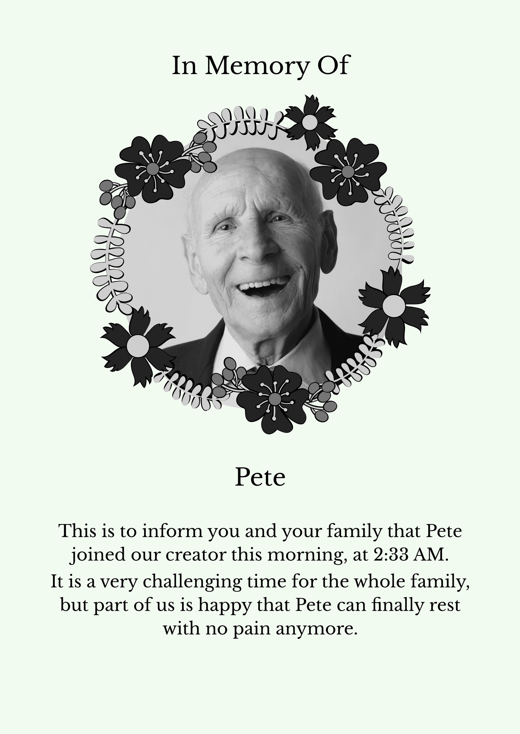 Free Wreath Death Announcement Download In Word Google Docs 